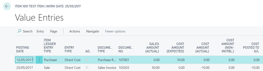 Value Entries