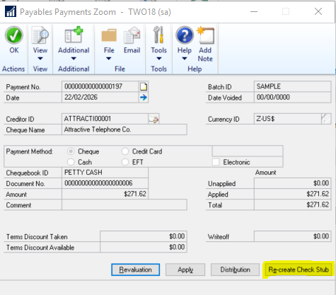 Dynamics GP – The remittance reprint is including a remittance for a ...