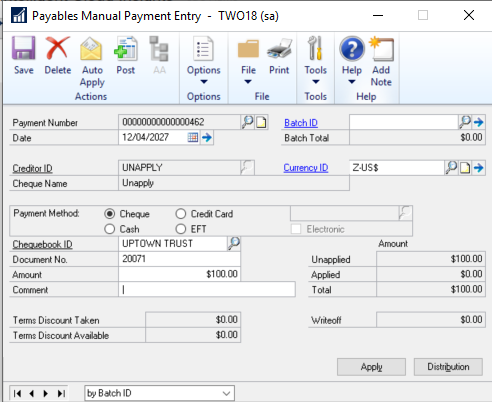 Dynamics GP – How to Unapply a Payables Invoice in HISTORY that’s ...