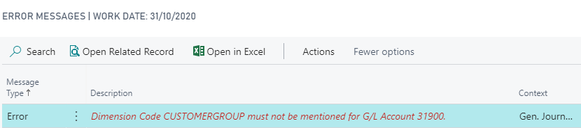 Dynamics 365 Business Central – Dimension set to “No Code” on GL Code ...