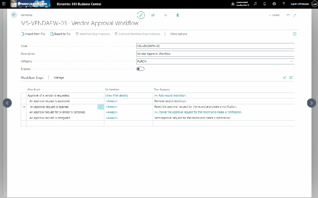 Dynamics 365 Business Central – How to create a workflow that only ...