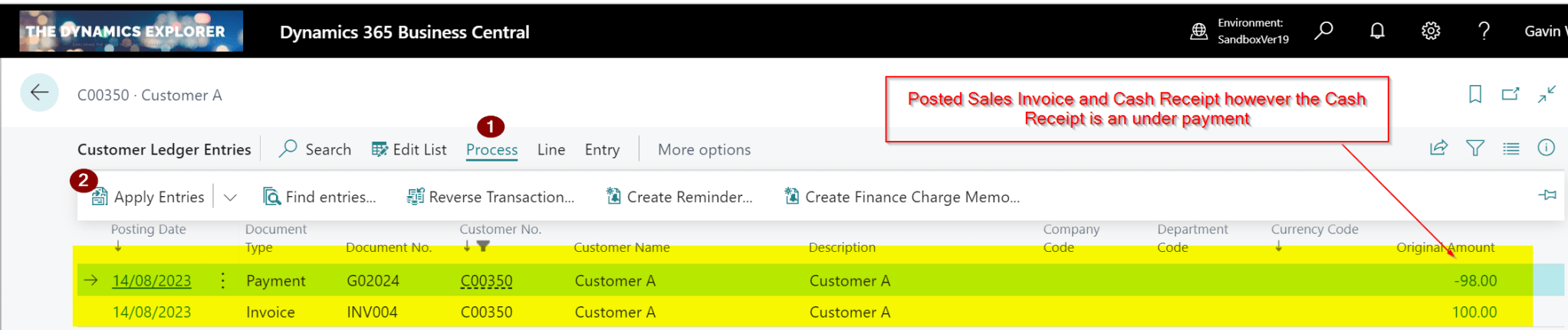 Dynamics 365 Business Central – Write off overpayments and ...