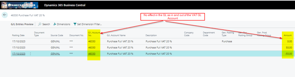 Dynamics 365 Business Central – How to post a VAT only journal for VAT ...
