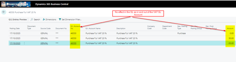 Dynamics 365 Business Central – How to post a VAT only journal for VAT ...