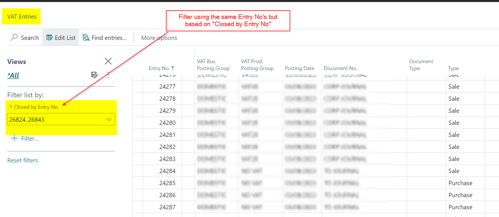 Dynamics 365 Business Central – How to quickly find the VAT entries ...