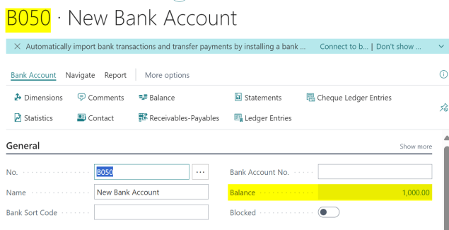 Dynamics 365 Business Central – How I post Opening Balances for Bank ...