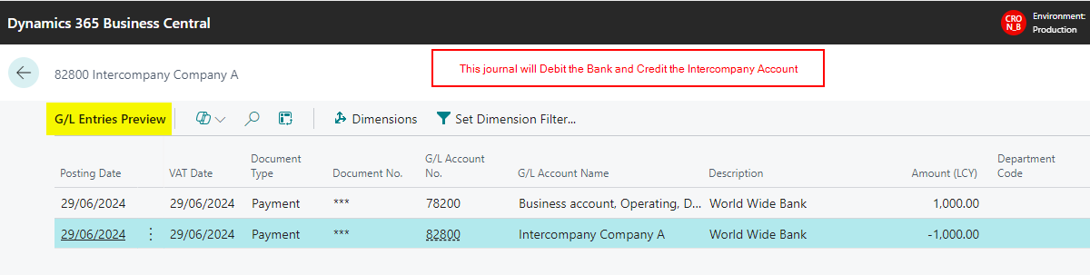 Dynamics 365 Business Central – How to post a Payment in one company ...