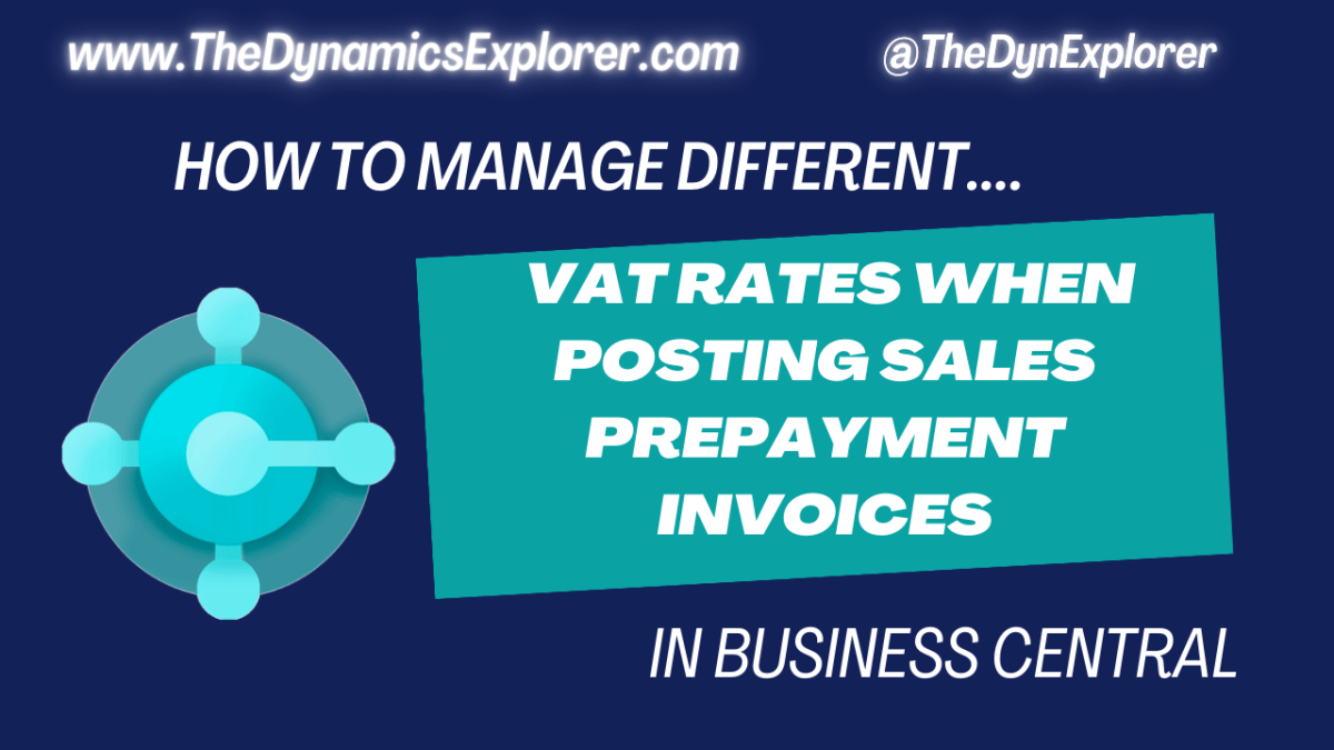 Dynamics 365 Business Central – How to manage different VAT rates when ...