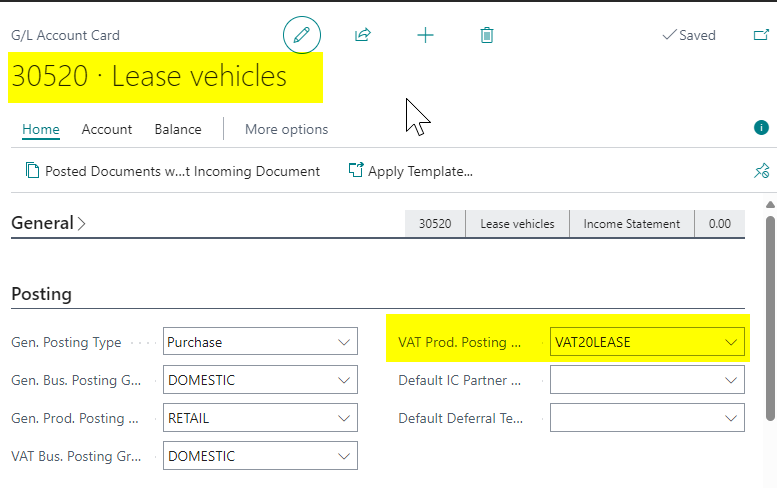 VAT Posting Setup