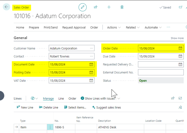 Dynamics 365 Business Central – Considerations for Document Date and ...