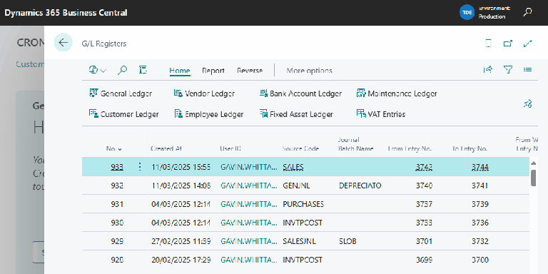 Dynamics 365 Business Central – A closer look at Registers in Business ...