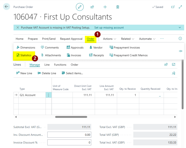 Dynamics 365 Business Central – How to change the VAT amount on a ...