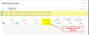 Dynamics 365 Business Central – How to change the VAT amount on a ...