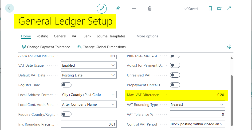Dynamics 365 Business Central – How to change the VAT amount on a ...