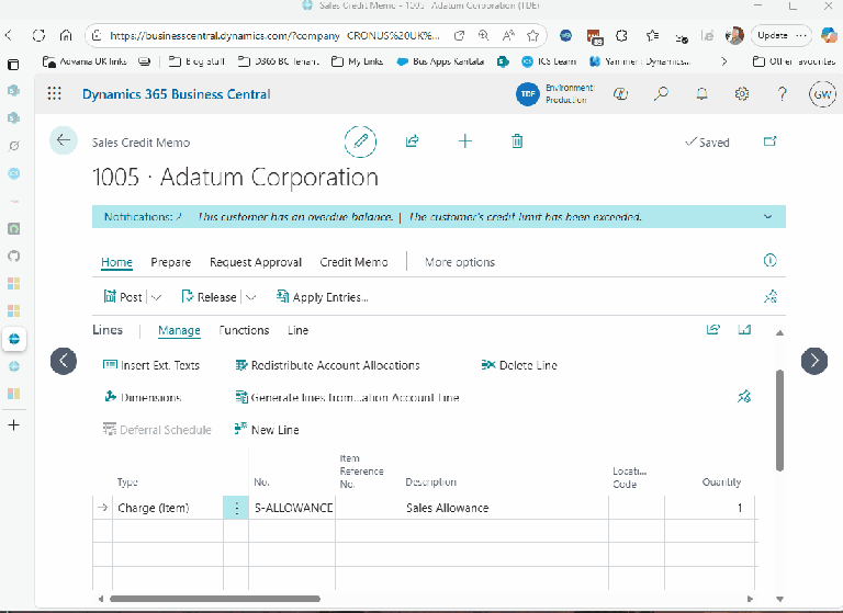 Dynamics 365 Business Central – How to post a Sales Credit for an Item ...